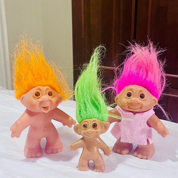 Toys | Vintage Troll Dolls Family With Colorful Hair Dam 1986 | Poshmark